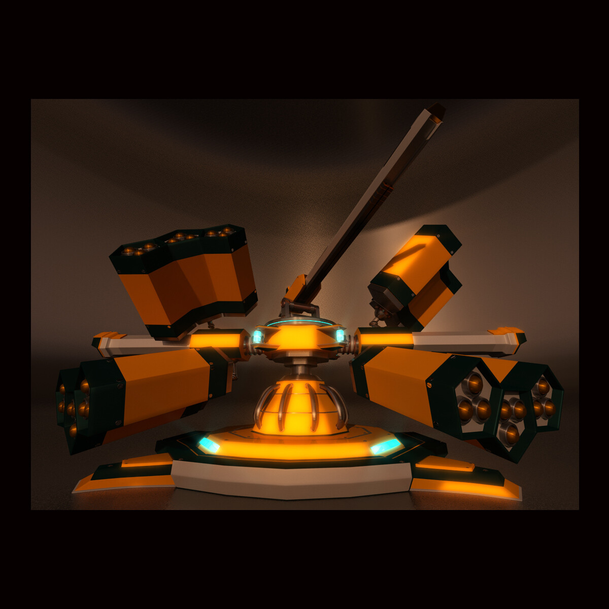 ArtStation - SCI-FI WEAPON HEAVY TURRET - 3D High Poly Model