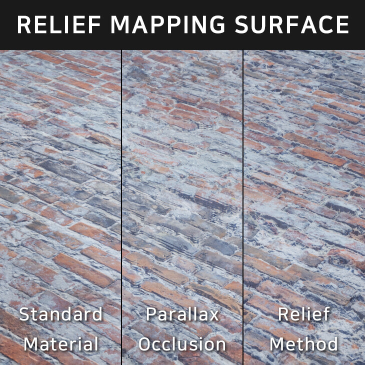 ArtStation - UE5 - Compare Relief Method with Parallax Occlusion Mapping on Surface