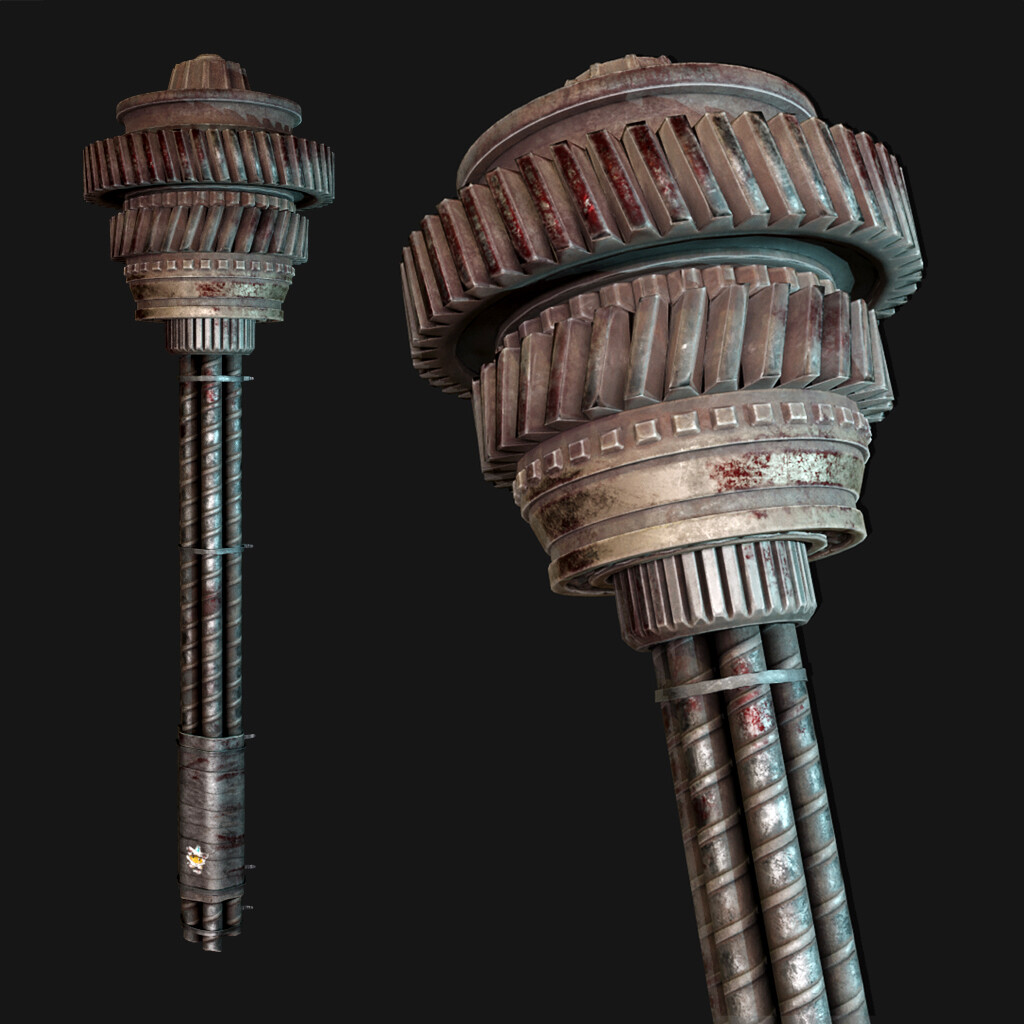 ArtStation - Postapo Mace game asset