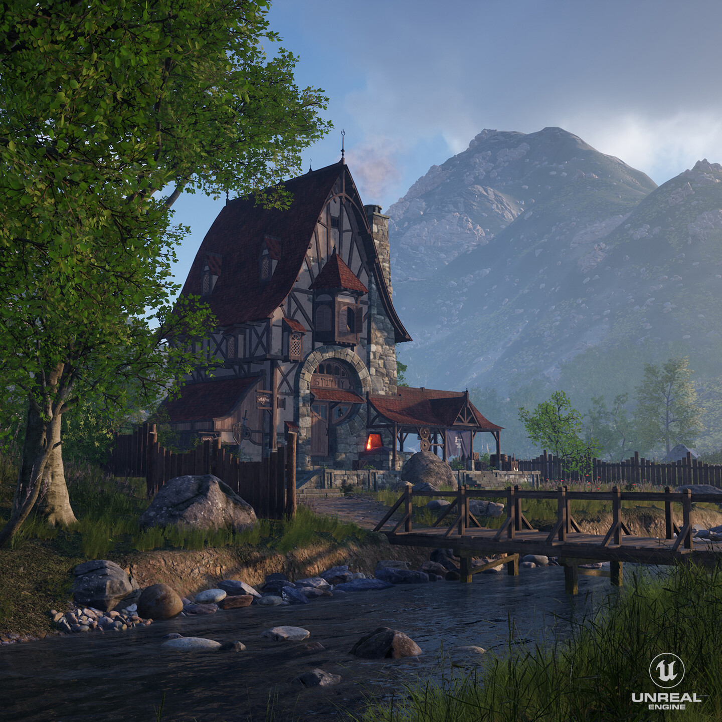 ArtStation - Medieval Smithy. Dawn.