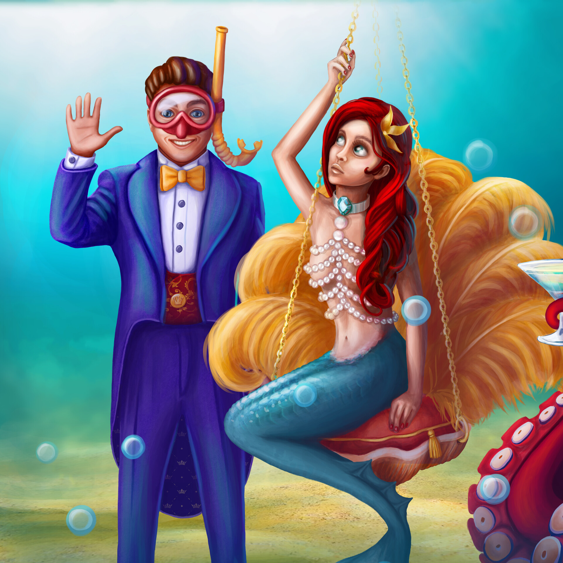 ArtStation - Characters mermaid Ariel and Prince Eric