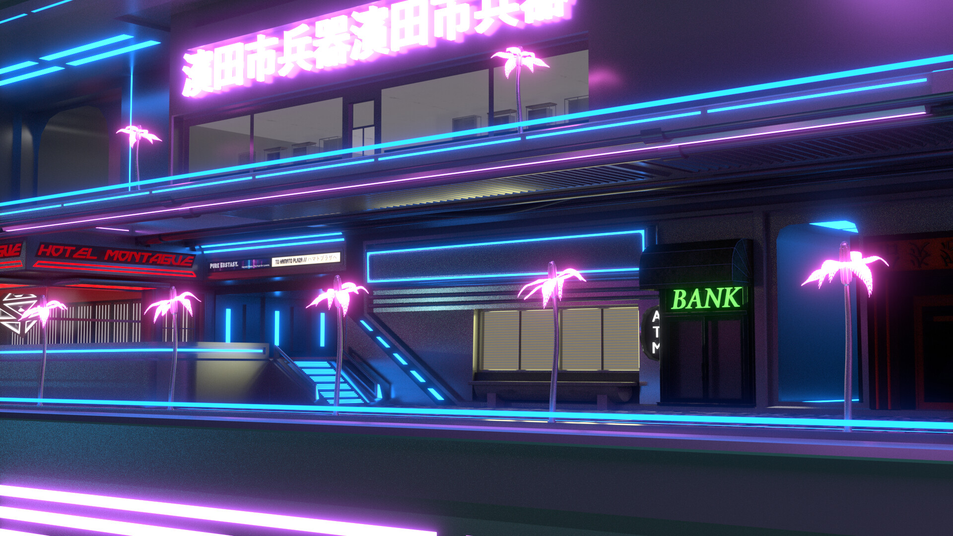 Liam Guise - Cyberpunk-Inspired City WIP #3