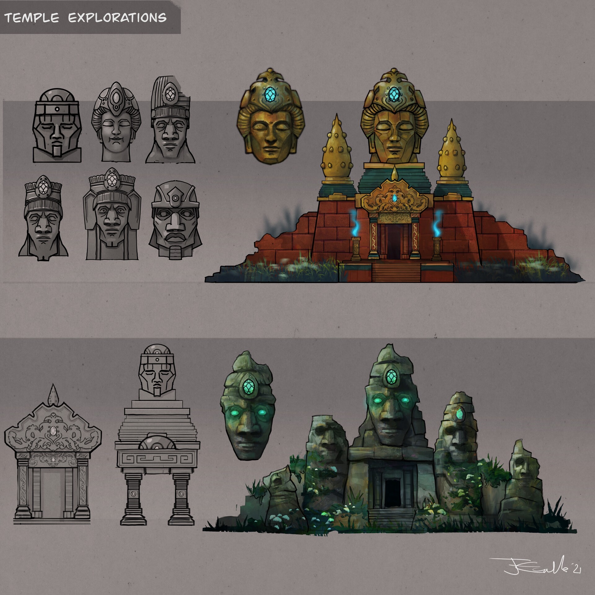 ArtStation - Temple Entrance Designs/Sketches