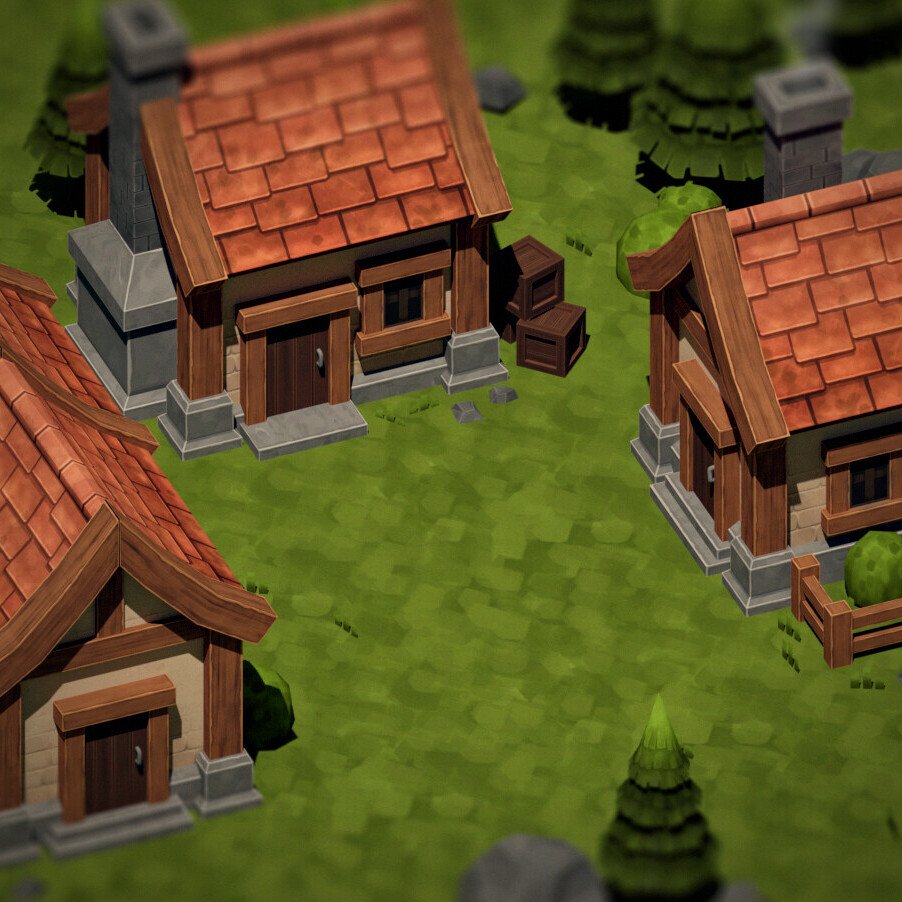 ArtStation - Modular Village Set for World Turtles