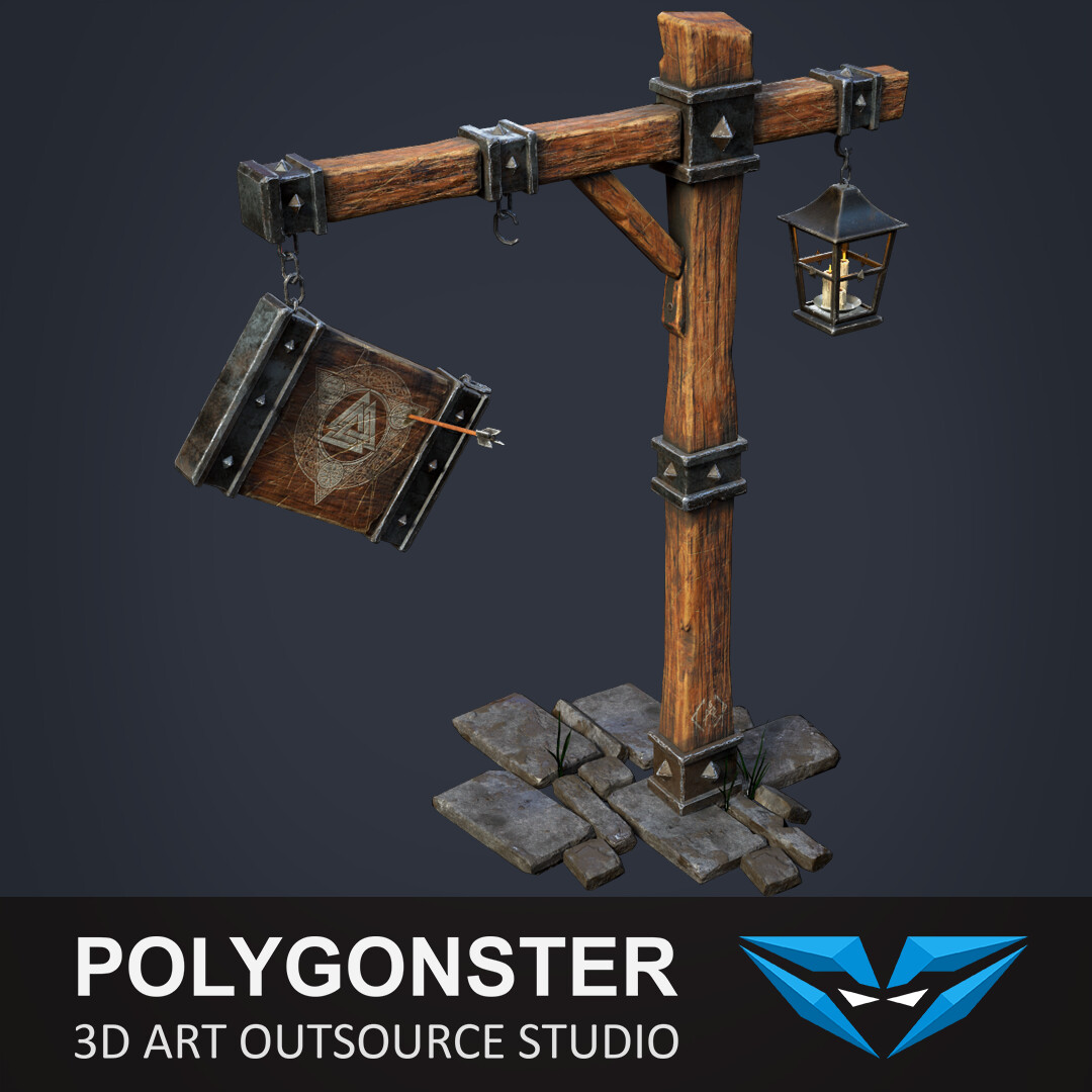 ArtStation - Valhalla sign with a lantern