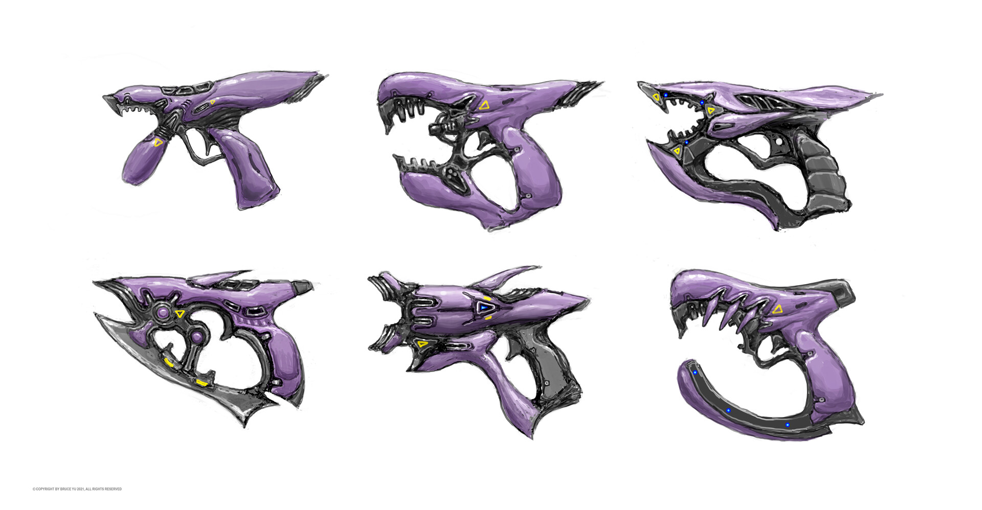 ArtStation - Alien handgun sketch