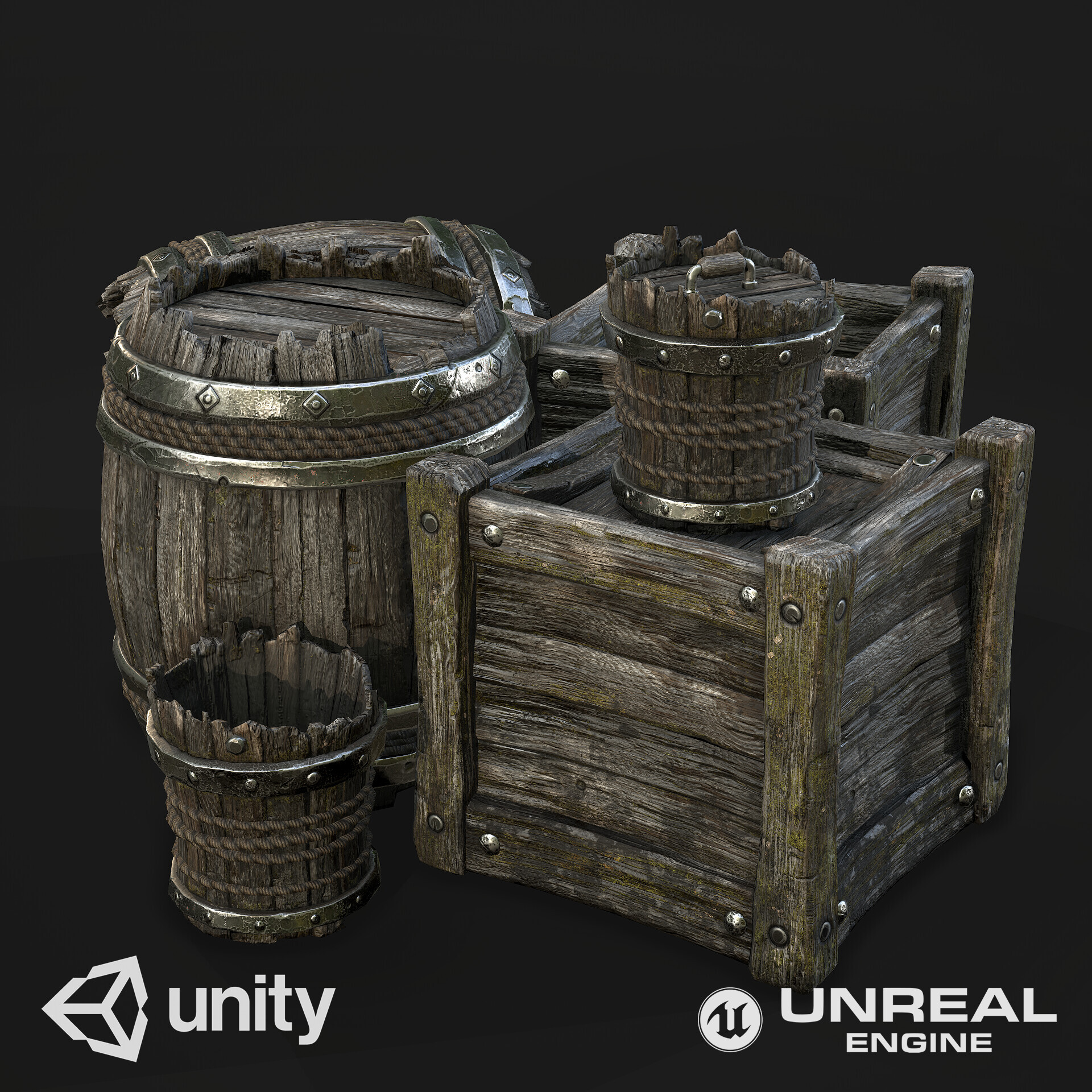 ArtStation - Wooden props environment pack [UE/Unity]
