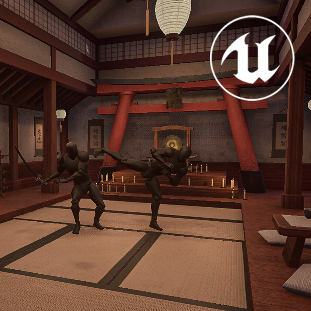 ArtStation - UE4 Virtual Set - Traditional Japanese Dojo Interior