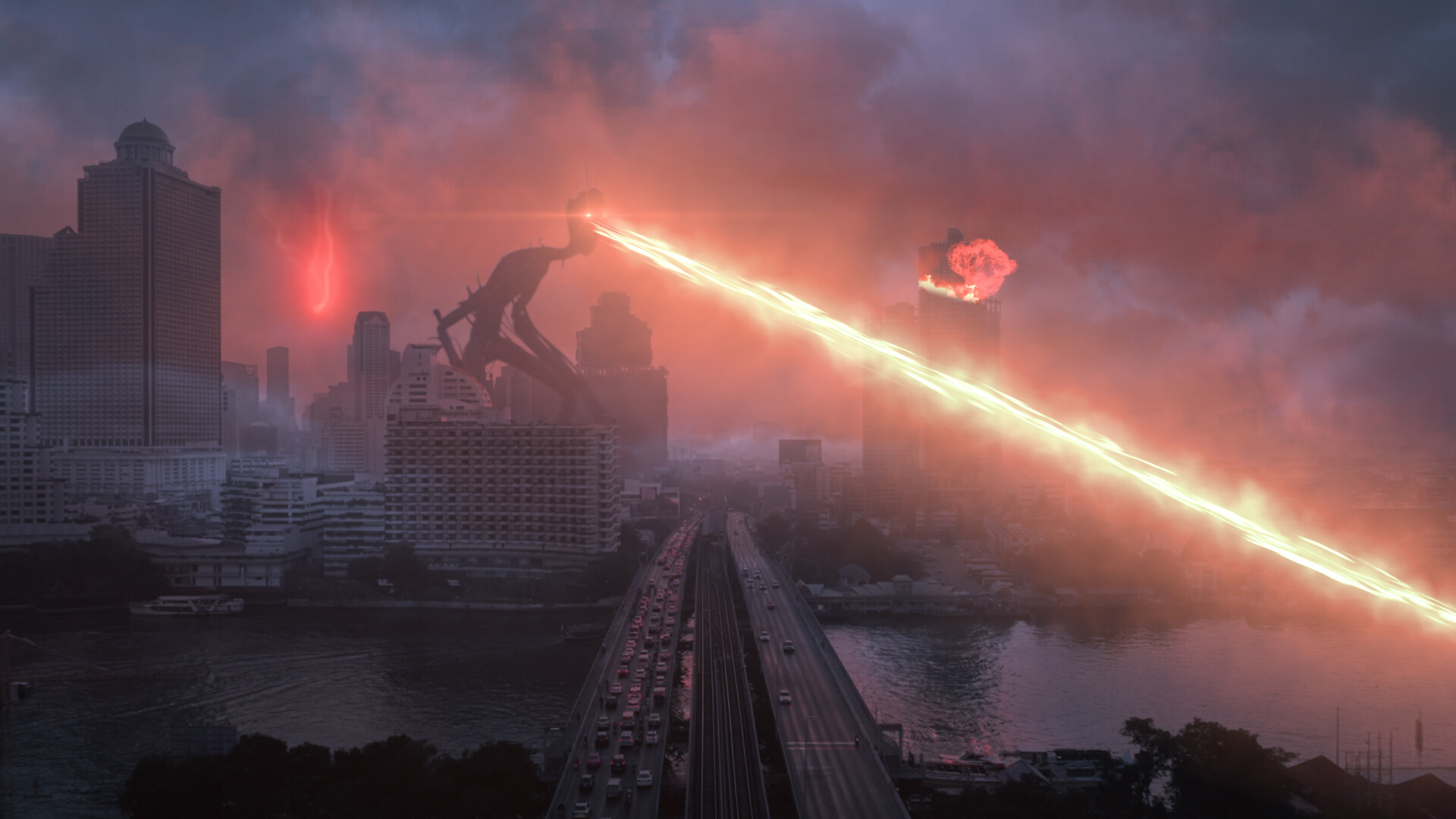 ArtStation - Alien Invasion - Model 3D - 3DS MAX - Composting - Affter ...