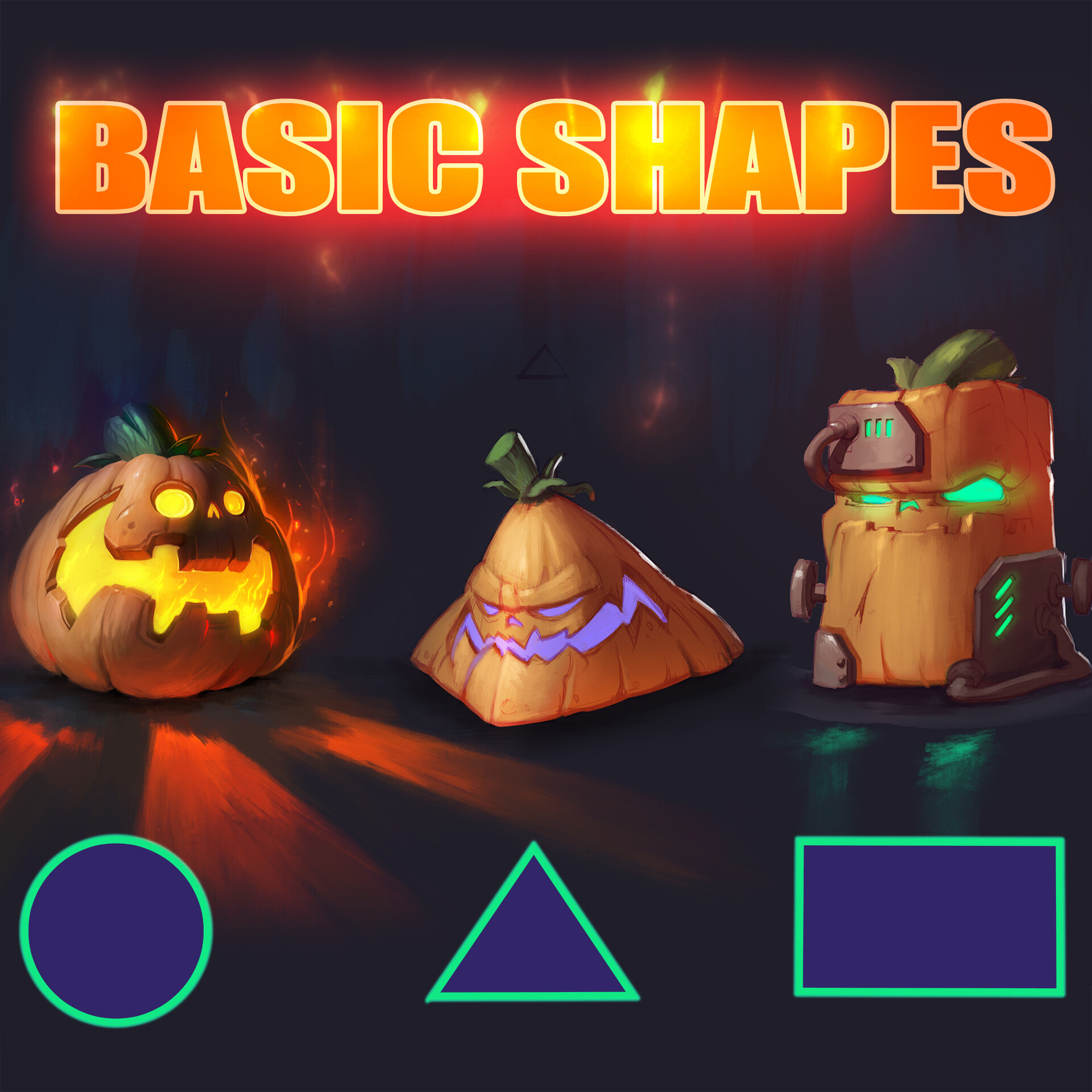 ArtStation - Basic Shape Jack-O-Lanterns