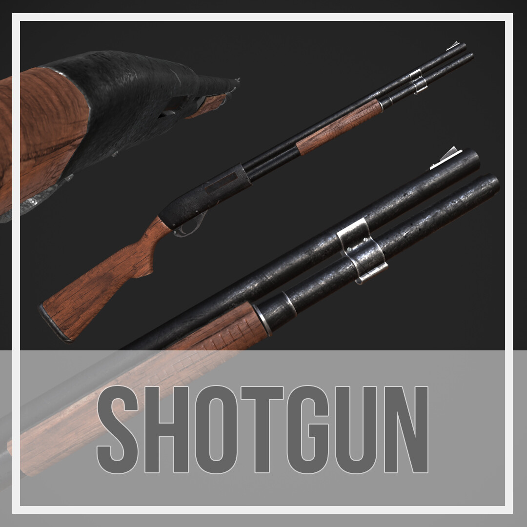 ArtStation - Low-poly shotgun model based on Remington-870