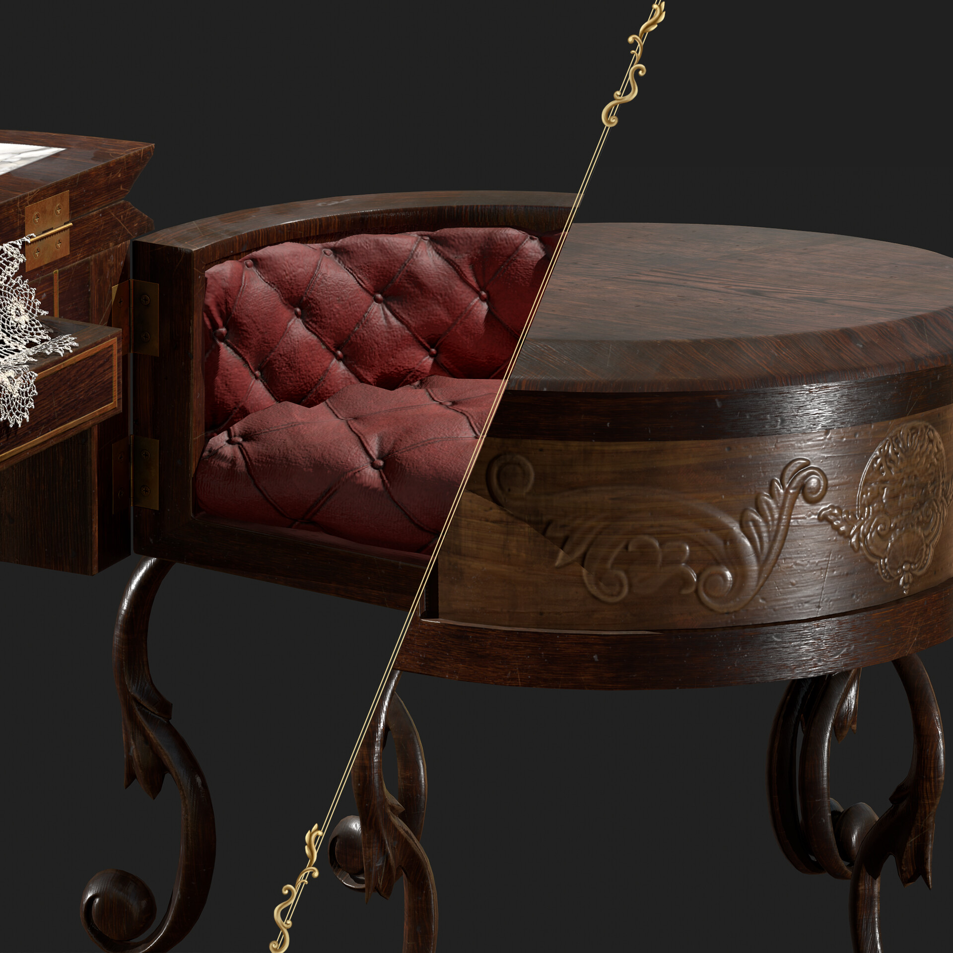ArtStation - Victorian metamorphic desk chair
