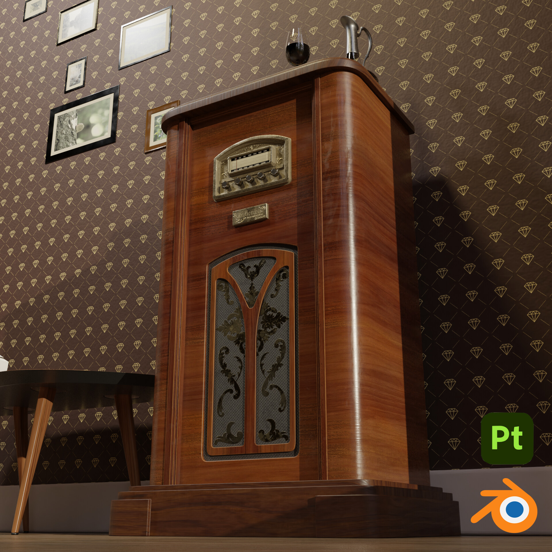 ArtStation - Art Deco Radio 3D model