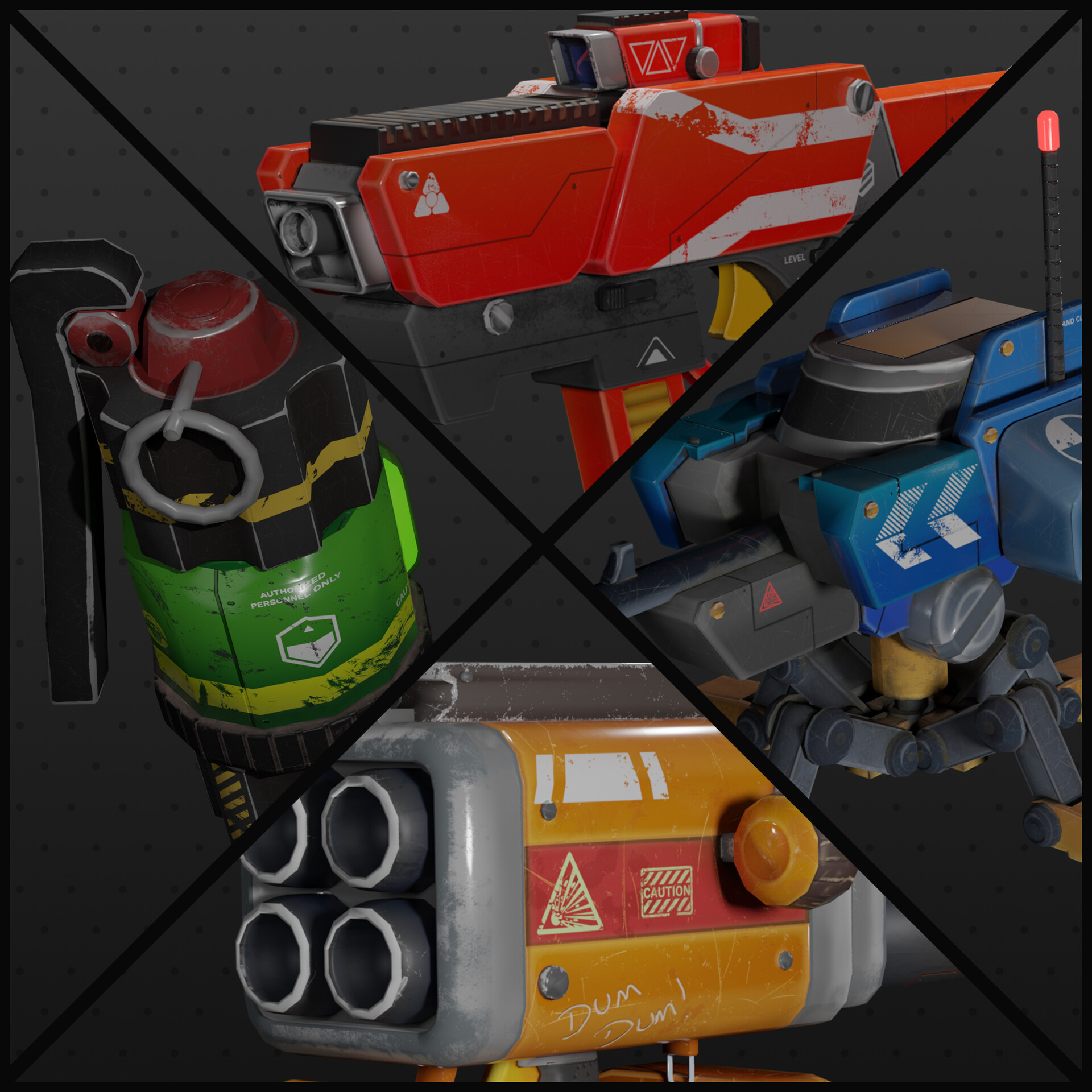 ArtStation - Game Assets #1 - Low poly guns