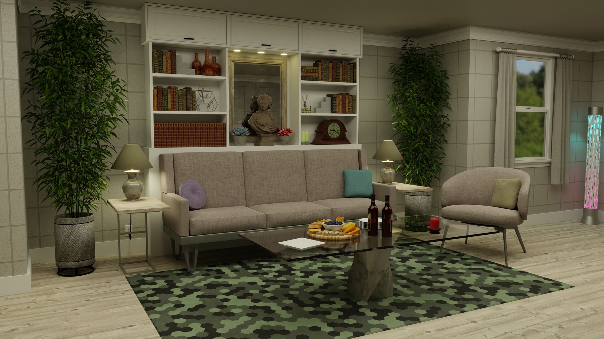 ArtStation - Living Room - Muted Green