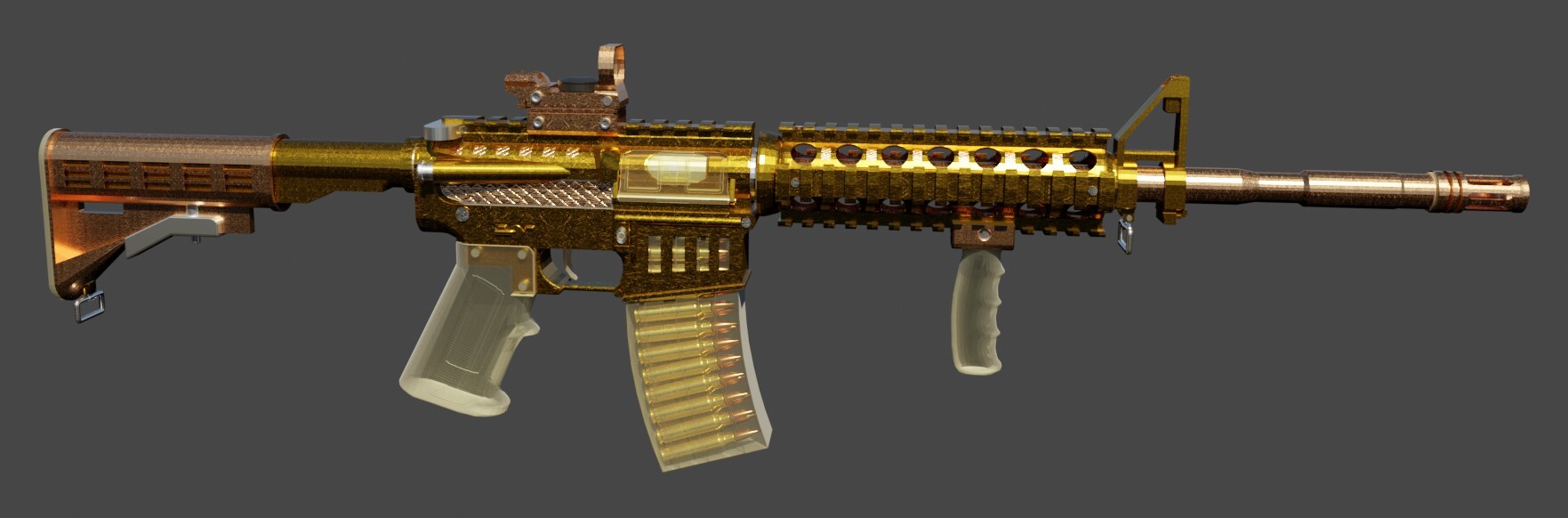 ArtStation - Gold and brass M4