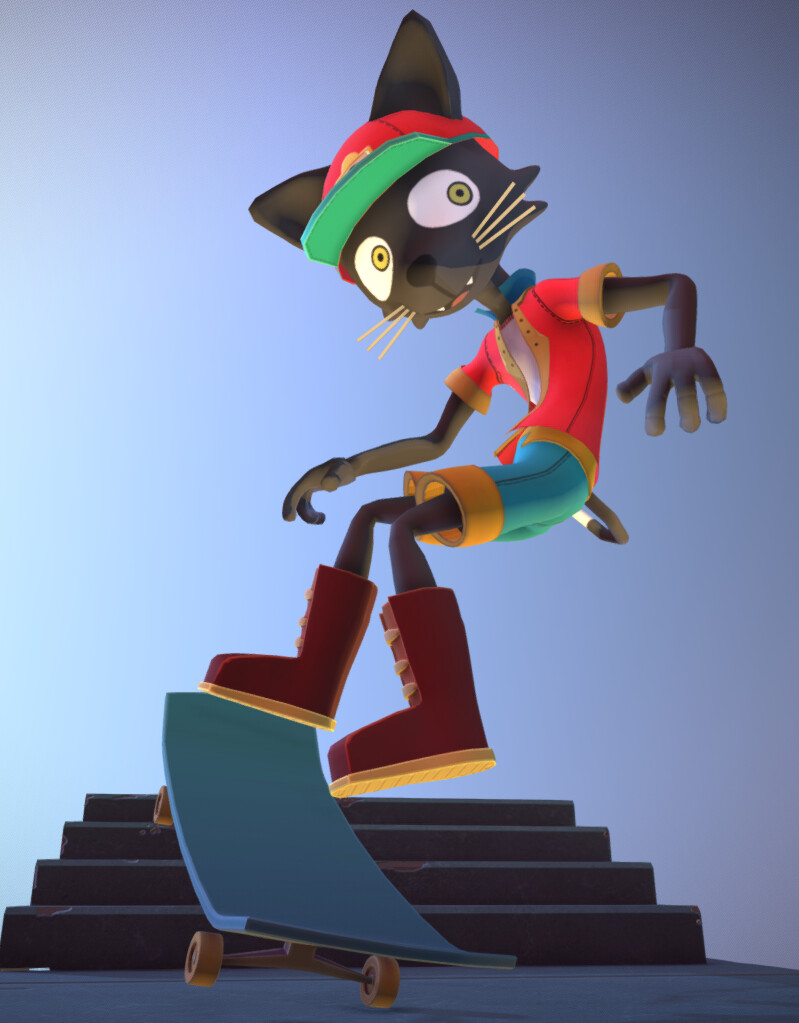 ArtStation - Skating cat - 3D Character