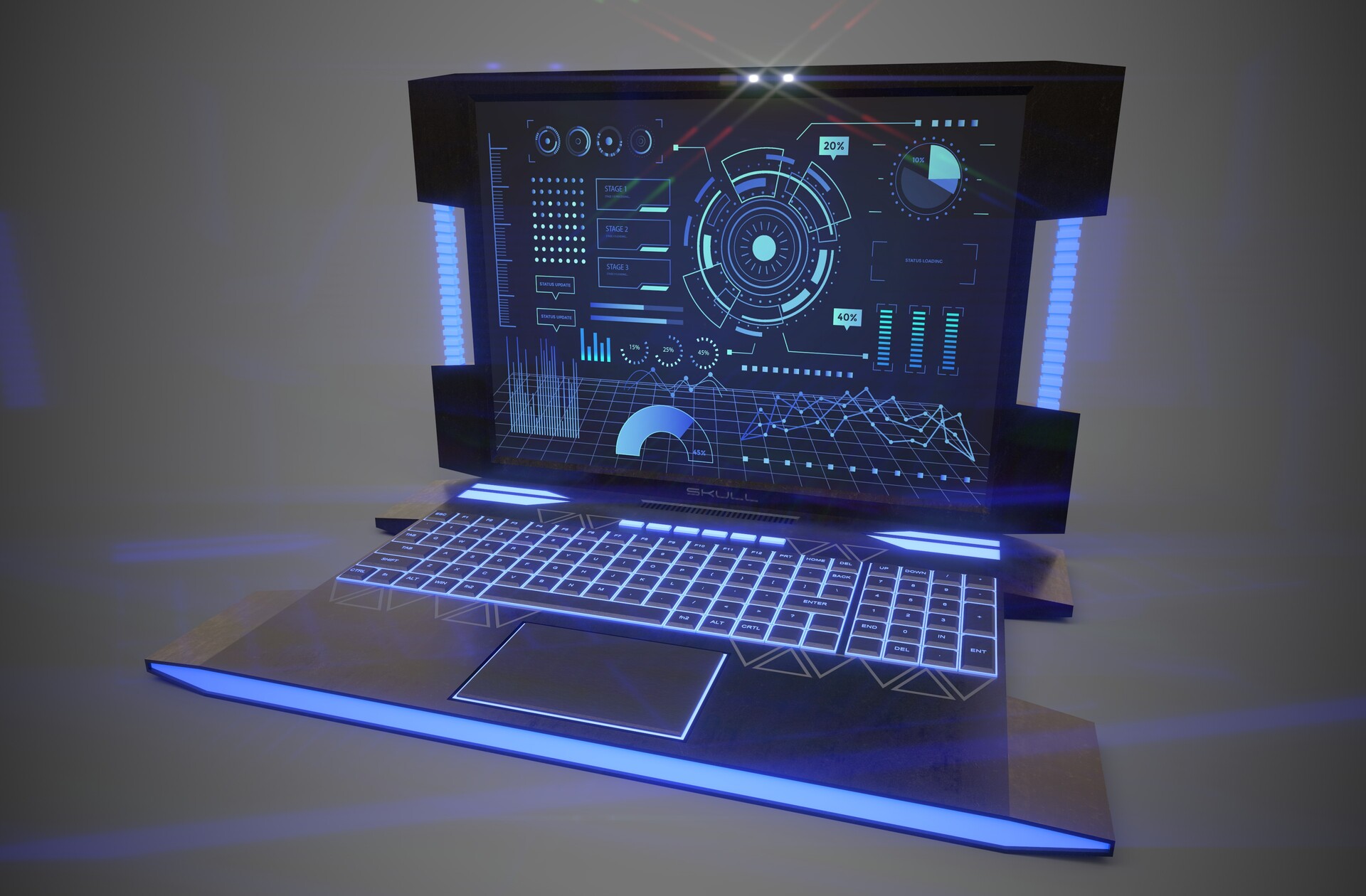 ArtStation - Laptop Skull