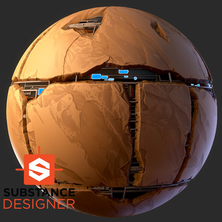 ArtStation - Stylized Sci-Fi Rock - Substance Designer