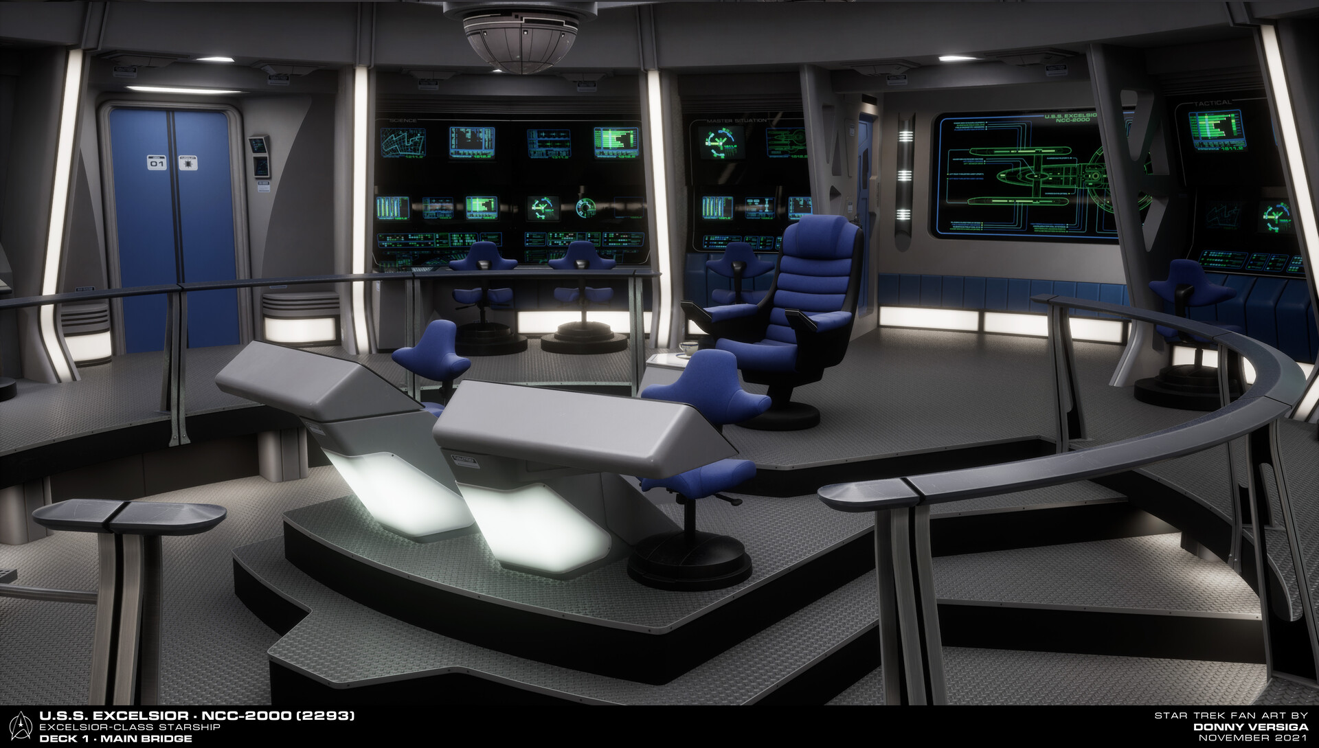 ArtStation - U.S.S. Excelsior NCC-2000 Main Bridge -- Star Trek VI: The ...