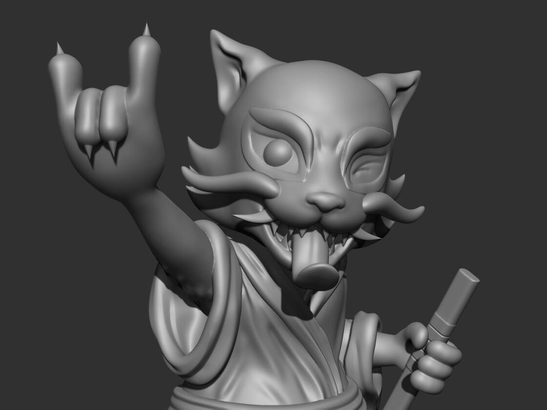 ArtStation - Samurai cat 3d model