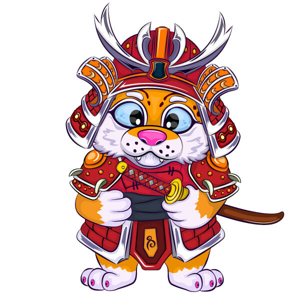 ArtStation - Cartoon samurai tiger.