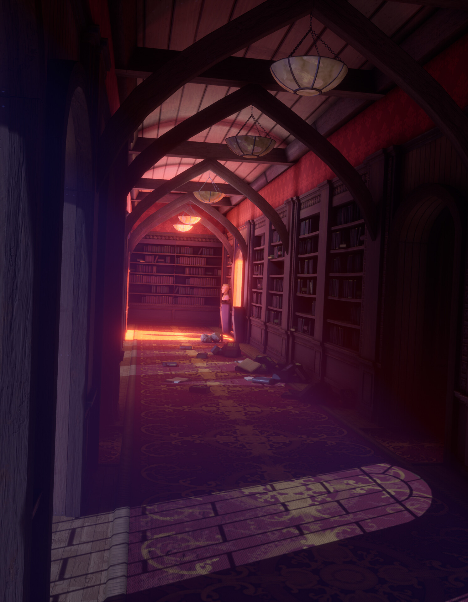 ArtStation - Library Hallway