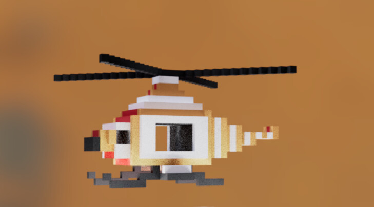 ArtStation - Voxel Art - Helicopter