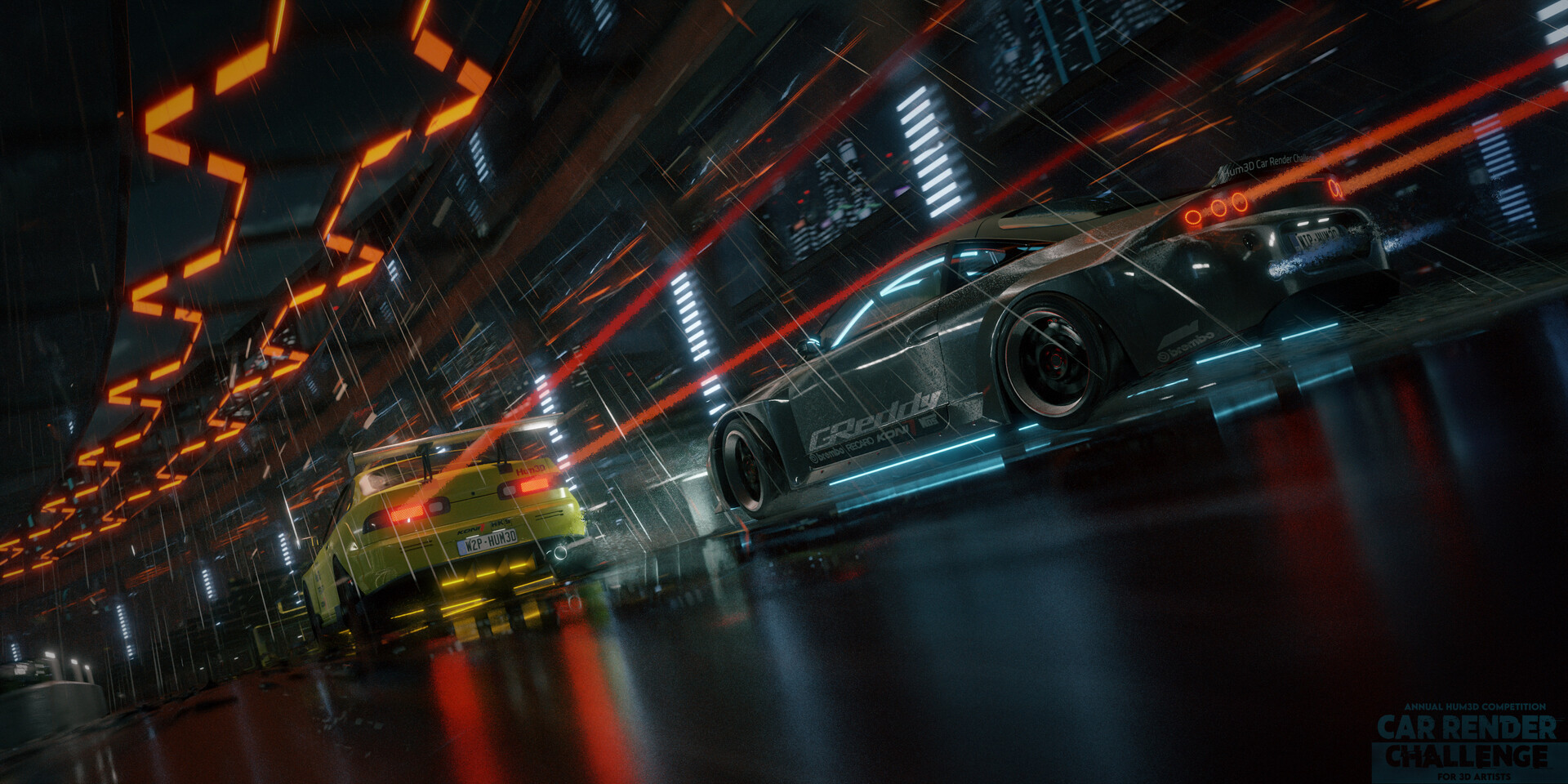 ArtStation - Hum3D Car Render Challenge 2021 - Street Racers (WIP)