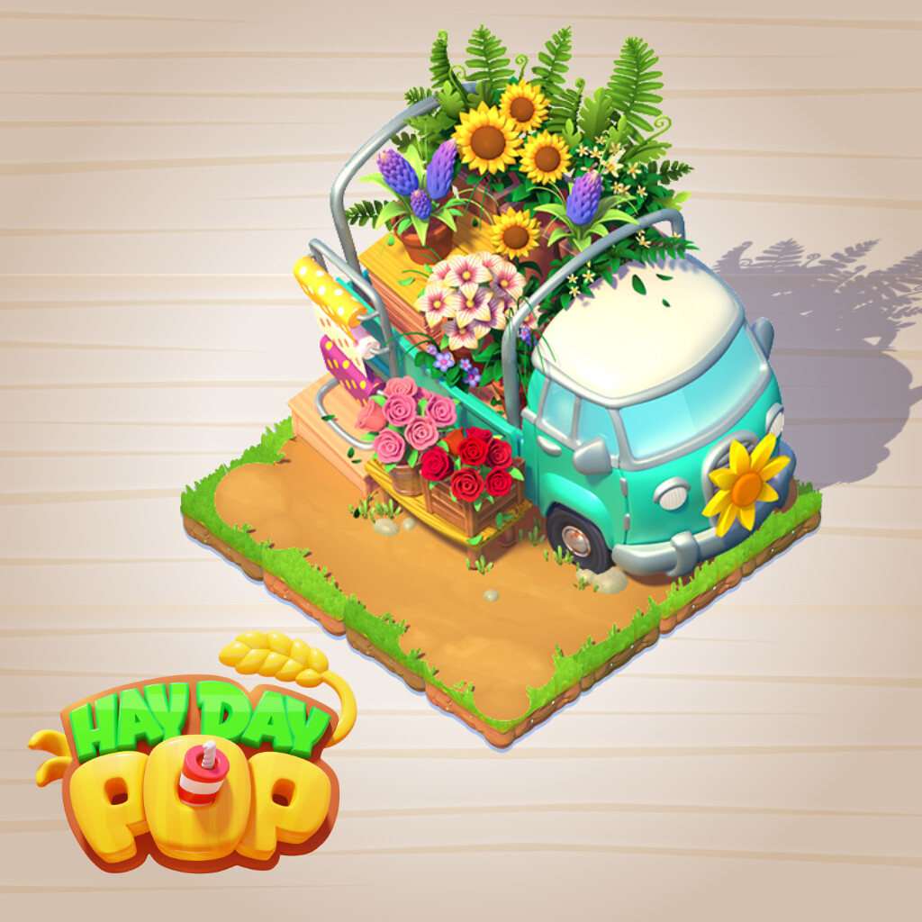 ArtStation - Hay Day Pop: Flower Van Deco Set 1