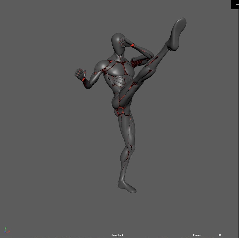 ArtStation - Cyborg double kick combo