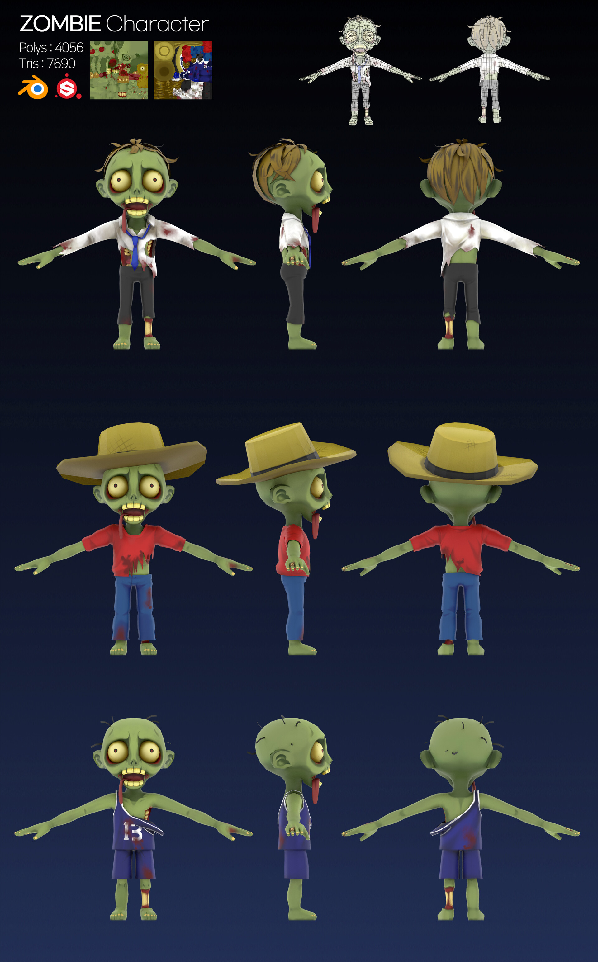ArtStation - Zombie character Modeling & Animation