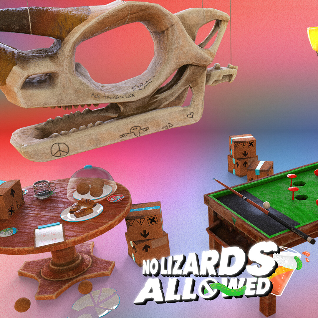 ArtStation - No Lizards Allowed - Pub prop assets