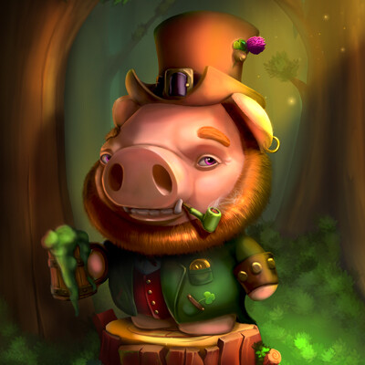 ArtStation - Mr. Big Pig Leprechaun
