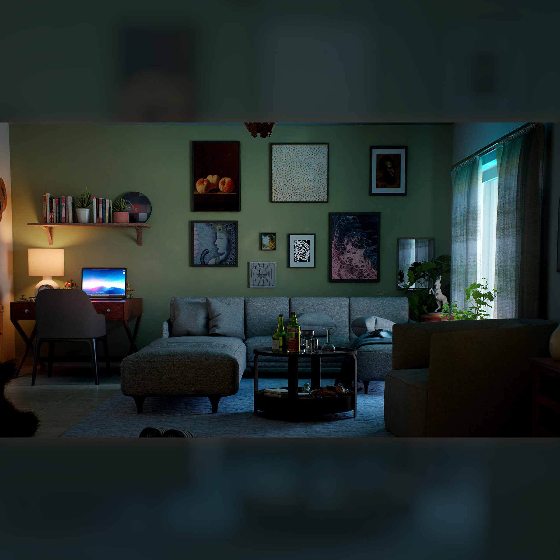ArtStation - Living Room v2 | Archviz Interior | Clay Render | Blender ...