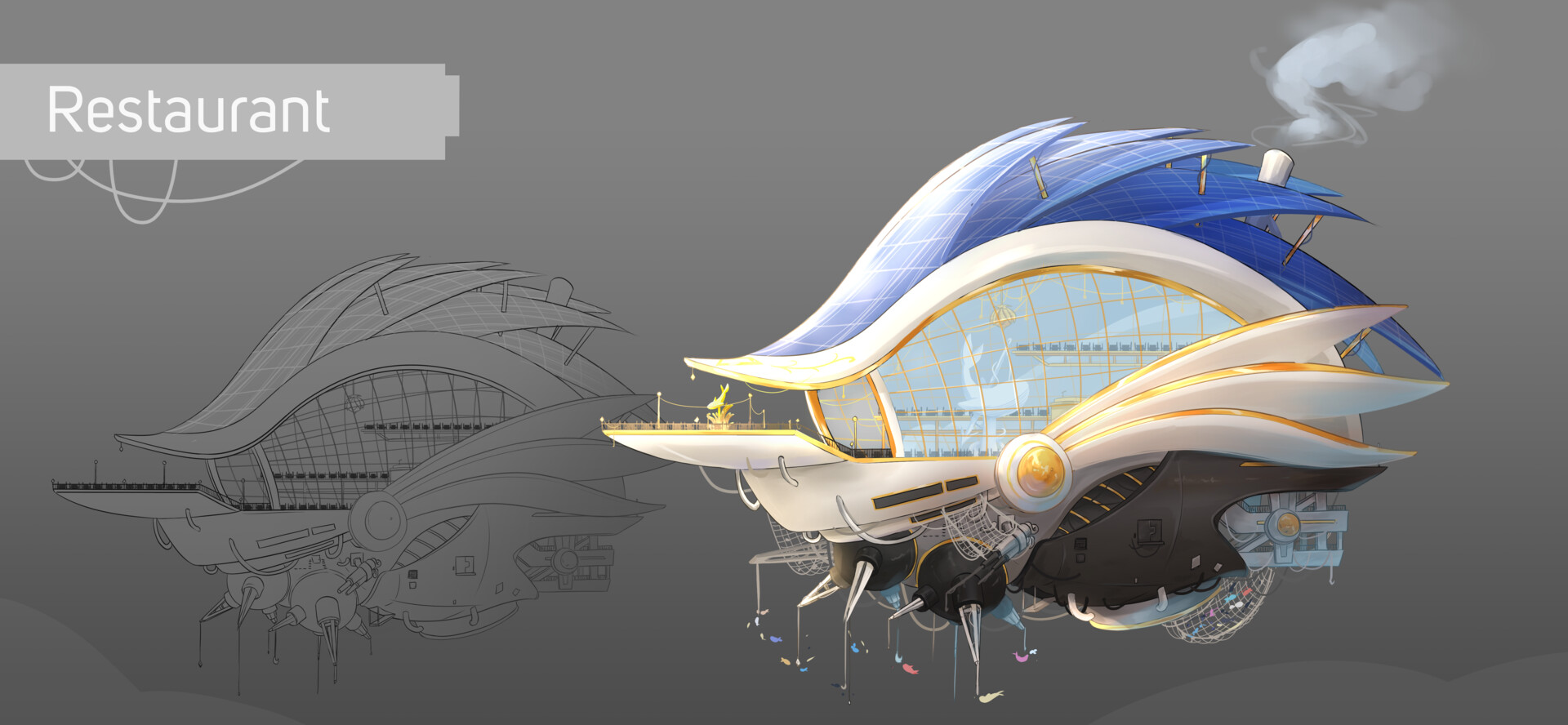 ArtStation - Street concept : Flying Building