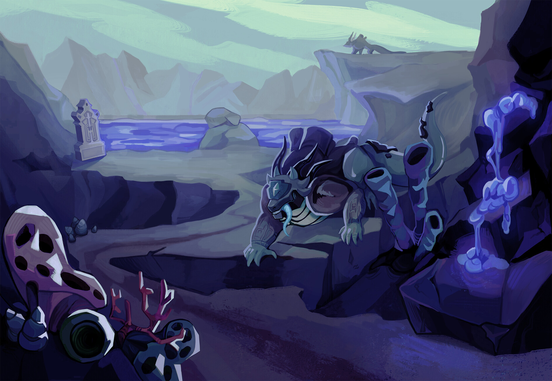 ArtStation - Deep blue volcano - Environment and props