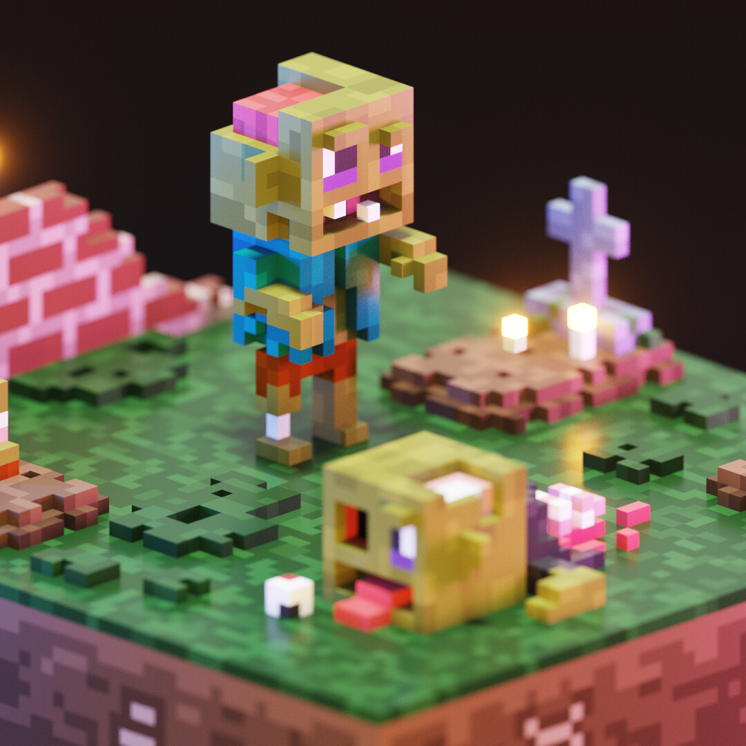 ArtStation - Voxel Graveyard