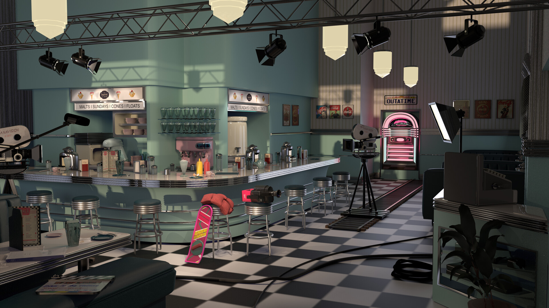 ArtStation - BACK TO THE FUTURE CINEMA SET