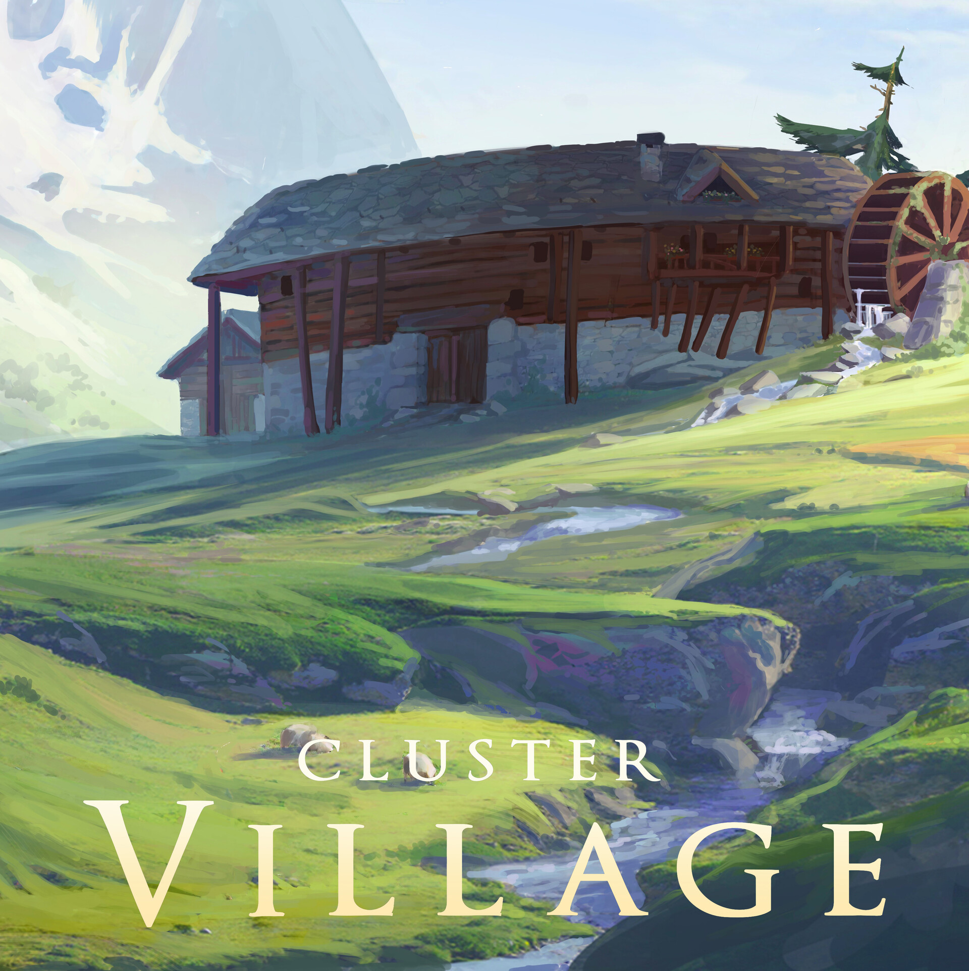ArtStation - Cluster Village - spring mood painting