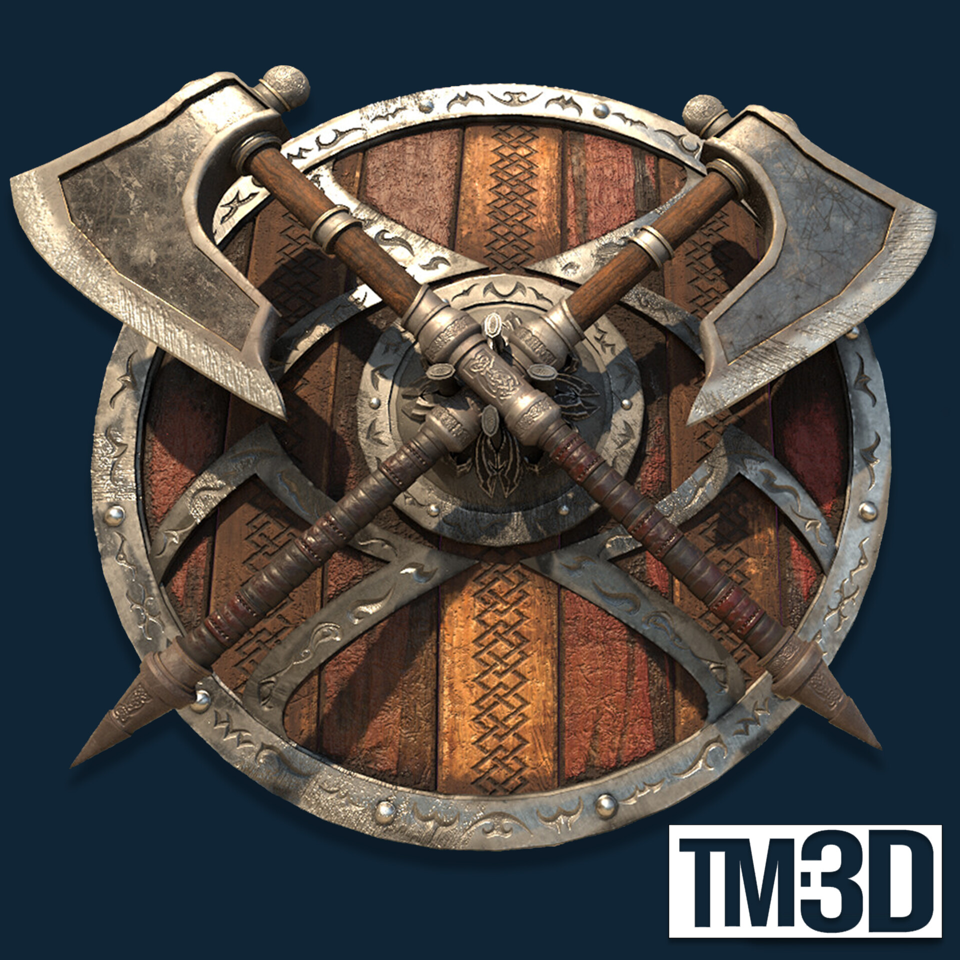 ArtStation - The Warrior Axe & Shiled