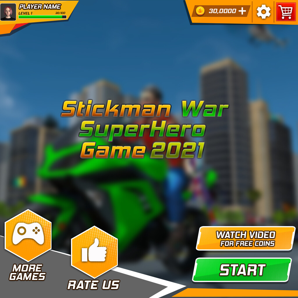 ArtStation - StickMan Rope Super Hero Game UI Design