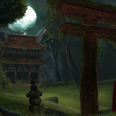 ArtStation - Oni temple concept art and design doc