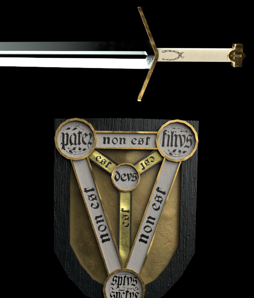 ArtStation - The Pure of Soul Shield & its Holy Sword set