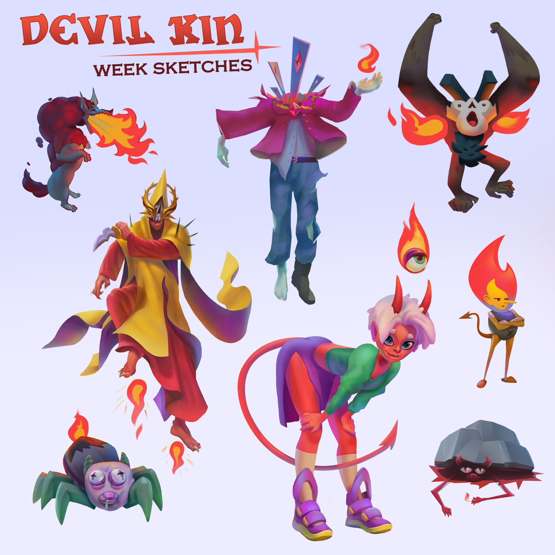 ArtStation - Devil kin sketches
