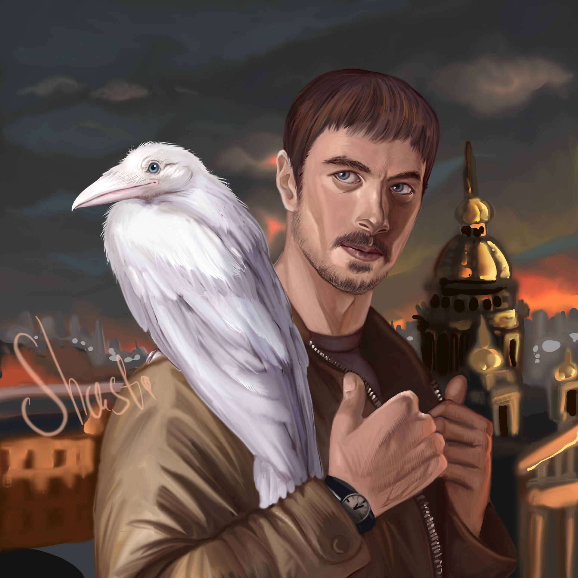 ArtStation - White crow and man
