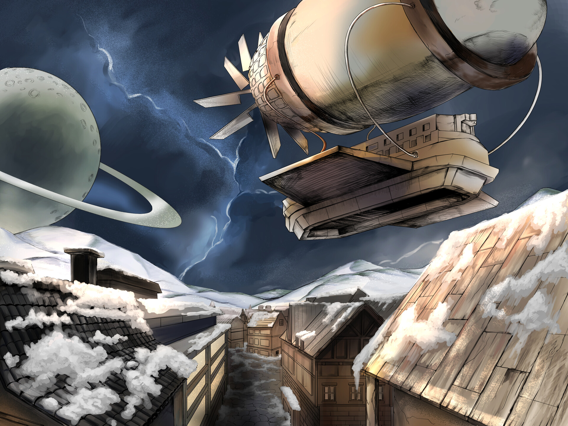 ArtStation - Flying Boat (2D Illustration)