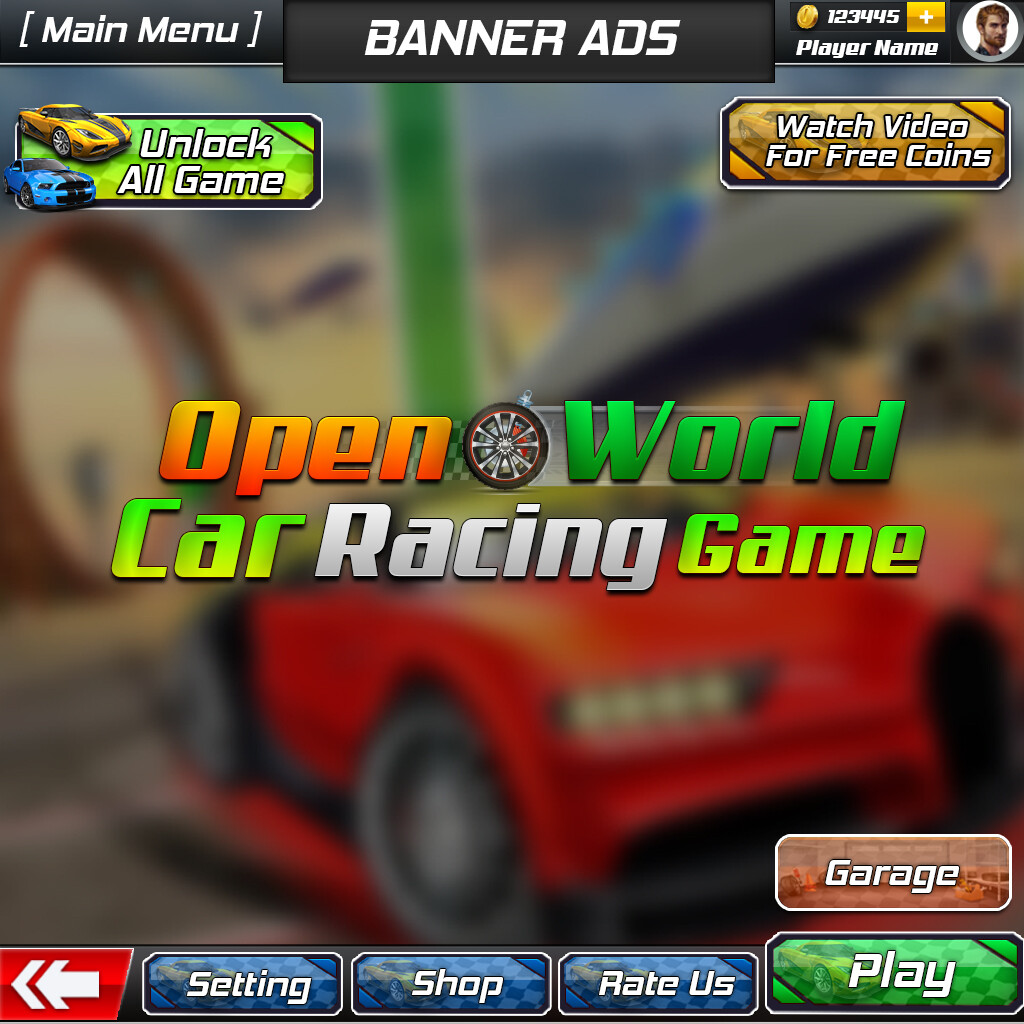 ArtStation - Open World City Car Racing Game GUI