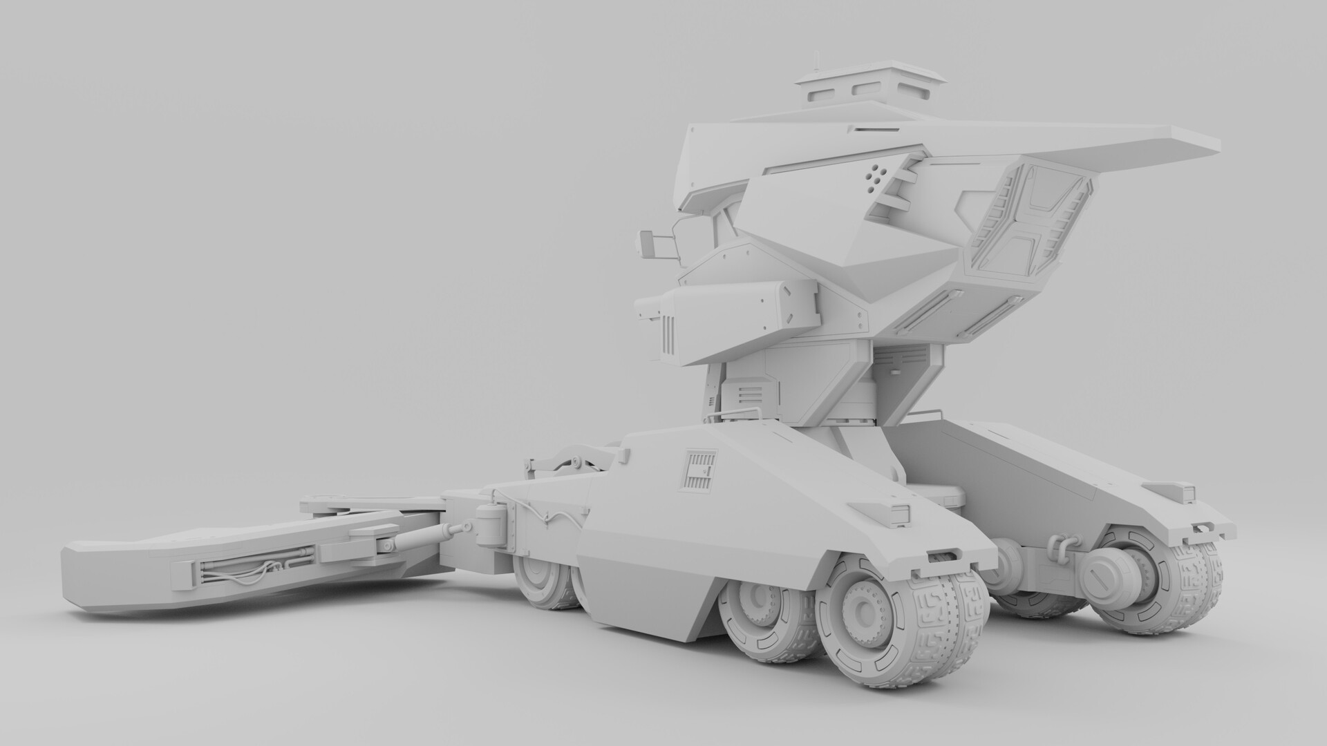 ArtStation - Sci-Fi Harvester Clay render