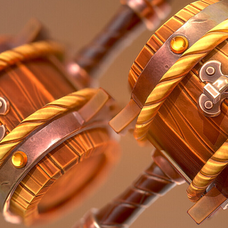ArtStation - Stylized Barrel Hammer (from concept)